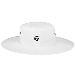 TaylorMade Golf Standard Eyelet Bucket Hat, White, Large/Extra Large