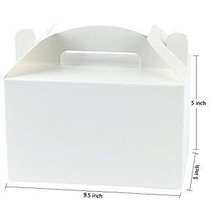 LaRibbons 12 Pack Treat Gift Boxes - 9.5 x 5 x 5 inches White Paper Box Recycled Kraft Gift Box with Stickers, Perfect for Birthday, Party, Wedding