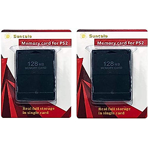 Suncala 2 Pack Memory Card for Playstation 2, 128MB High Speed Memory Card for Sony PS2 ps2 Memory Card