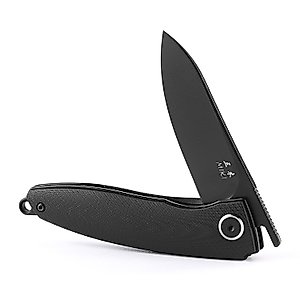 Miki Camping Pocket Folding Japanese Knife for EDC, 2.72" Blade Small Knife, Handle with Black PVD Steel and G10, w/ D2 Black PVD Steel Blade, Camping Outdoor for Everyday Carry