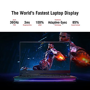 ASUS ROG Strix Scar 17 (2021) Gaming Laptop, 17.3” 360Hz IPS FHD, NVIDIA GeForce RTX 3080, AMD Ryzen 9 5900HX, 16GB DDR4, 1TB SSD, Opti-Mechanical Per-Key RGB Keyboard, Windows 10 Pro, G733QSA-PB96