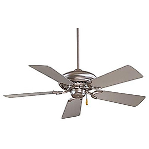 Minka-Aire F563-BS Supra 44 Inch Pull Chain Ceiling Fan in Brushed Steel Finish