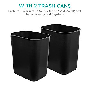 LMRSTOO Pull Out Trash Drawer Stainless Steel with 2 4.4 Gallon Trash Cans 19.7" D x 13.5" W x 19.3" H,Built-in Roll Out Outdoor/Indoor Kitchen BBQ Island Trash Bin Storage