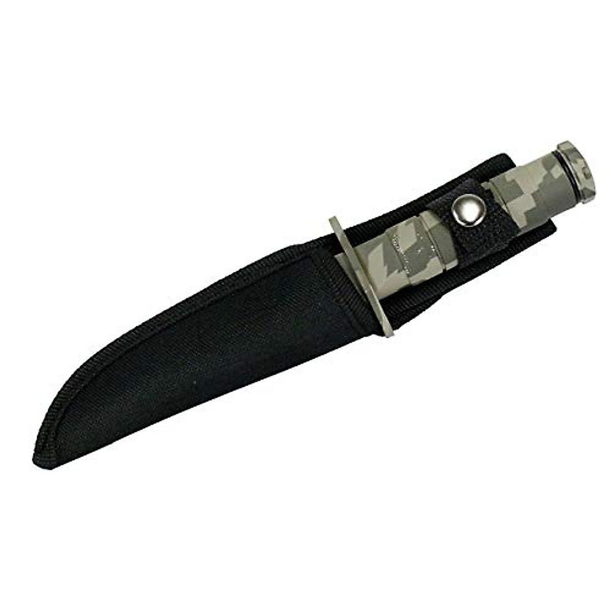8.5" Defender Xtreme Digital Gray Camo Survival Hunting Knife Ultra Sharp Fixed Blade Knife with Sheath Camping Survival Pocket Knives