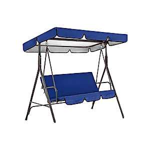 Swing Chair Canopy Replacement, Waterproof Dustproof UV Block Outdoor Swing Canopy Replacement and Cushion Cover, Canopy Top Cover and Chair Seat Cover for Swing Patio Garden