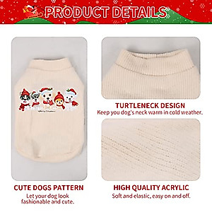 balancepaw Bulldog Christmas Costumes, 3 Pcs Pet Santa Hat Scarf Sweater, Warm Cat Dog Christmas Sweaters, Dog Winter Clothes Knitted Sweater (XL,Beige)