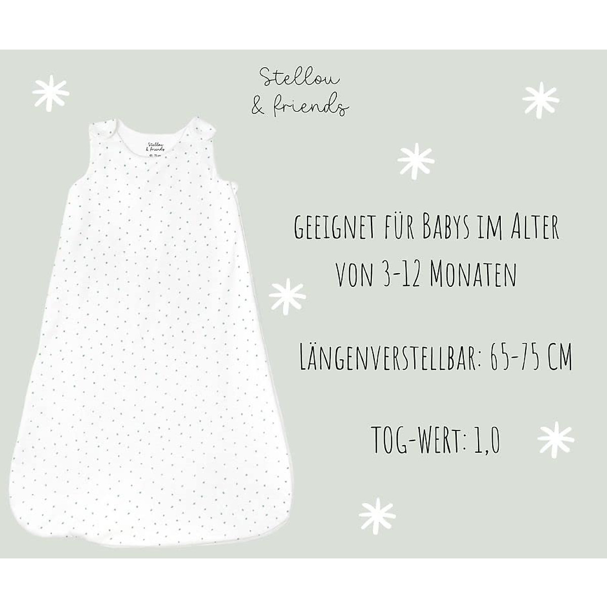 Stellou & friends 100% Organix Cotton Baby Sleep Sack - Warm & Cozy Baby Wearable Blanket - Newborn Sleep Sack, Infant Sleep Sack, Sleep Bag for Baby