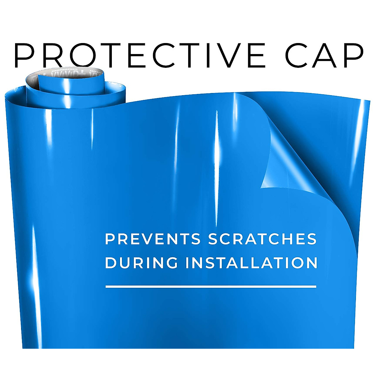 VViViD+ Ultra Gloss Smurf Blue Vinyl Car Wrap Premium Paint Replacement Film Roll with Nano Air Release Technology, Stretchable Protective Cap Liner, Self Adhesive, Indoor Outdoor (1ft x 5ft)