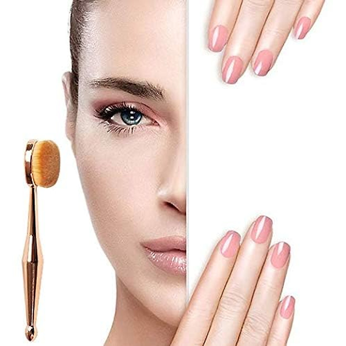 DNHCLL Oval Makeup Brush Set Upgraded Fast Flawless Application Toothbrush Foundation Concealer Blusher Liquid Cream Powder Cosmetic Blending Tools