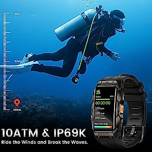 KOSPET Health & Fitness Tracker 50+Days Standby Battery Life Smart Watch, 100 Meter Waterproof 3D Curved Corning Gorilla Glass Full Metal 70 Sports Modes 24H Smart Sleep Tracking, AMOLED Display