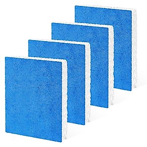 ROMON HFT600 Humidifier Wicking Filter T Replcement for Honeywell HEV615 HEV620 Series Top Fill Tower Humidifier, Compared to Part HFT600T HFT600PDQ Wicking Filter, 4 Pack, Blue