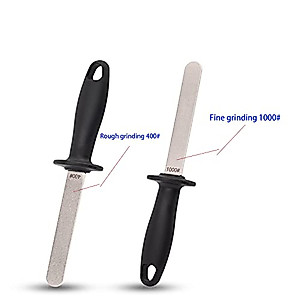 Hoof Knives Kits Hoof Knife Sharpener 2 in 1, Farrier Tool Kits - Hoof Knife Right Hand Narrow Blade Farrier Equine Horse Wooden Handle Steel, Hoof Knife Sharpener Diamond Coating