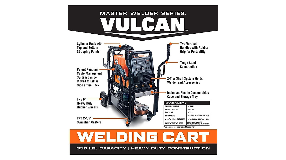 HFT Vulcan 350 Lbs Welding Cart - Durable & Mobile
