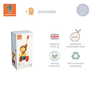 Orange Tree Toys - Lion - Wooden Push Along