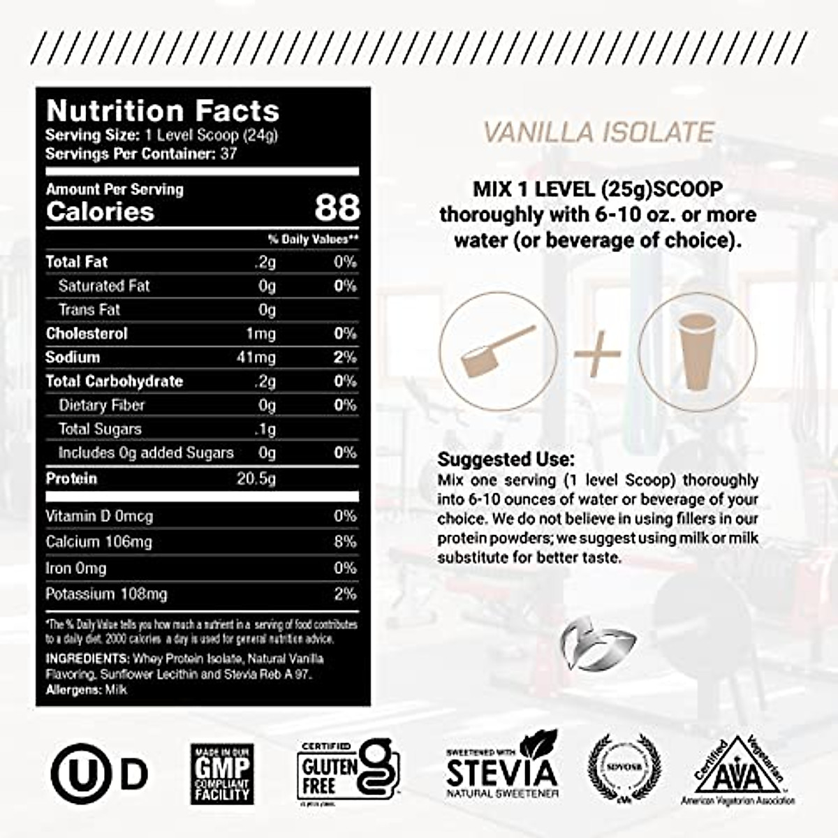 Muscle Feast Grass-Fed Whey Isolate Protein_Supplement_Powder, All Natural Hormone Free Pasture Raised, Vanilla, (37 Servings), 2lb