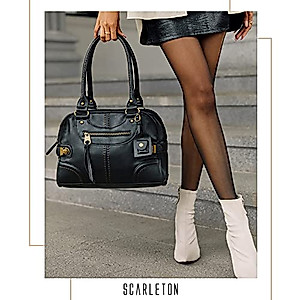 Scarleton Vintage Purses for Women, Top Handle Satchel Bag, Multi Pocket Crossbody Bags for Women, Shoulder Bag Tote, H106819 - Navy Blue