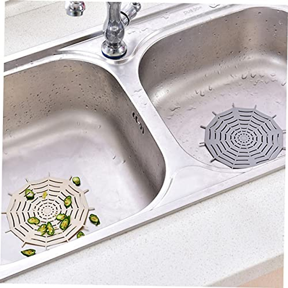 Outanaya 5pcs Hair Stopper Sink Sewer Filter Spider Web Shaped Filter Strainer Floor Drain Stopper Kn Filter Drainer Filter Drain Filter Screen Basket Bathtub Plug Hair Receiver Drain Plug