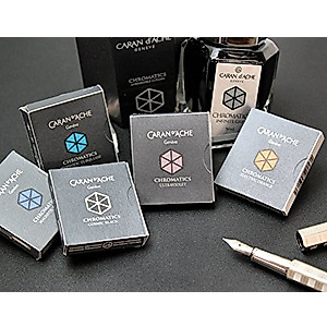 Caran d'Ache 8021-009 Cartridge Ink, Cosmic Black, Genuine Import