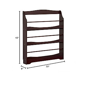 Guidecraft Expressions Espresso Bookrack - Kids Wooden Storage Bookshelf for School, Playroom and Bedroom Furniture