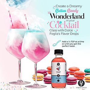 Dolce Foglia Cotton Candy Extract - 2 Ounce Multipurpose Flavoring for Baked Goods, Beverages, Coffee & Desserts - Sugar-Free Perfect For Weight Management, Pack of 2