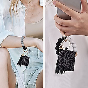 Case for Airpods Pro 1st Generation, Filoto Cute Apple Airpod Pro Cover for Women Girls, Silicone Case for Air Pod Pro Wireless Charging Case with Bracelet Keychain Accessories (Dark Leopard)