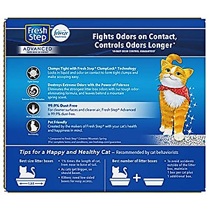 Fresh Step Advanced Extreme Clumping Cat Litter with Odor Control - Mountain Spring Scent, 18.5 lb (Package May Vary)