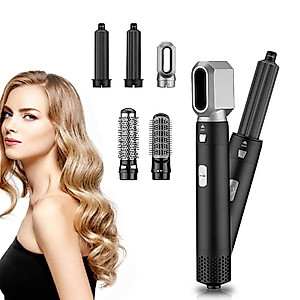 HOUKAI Hair Dryer Electric Comb Hair Curler Straightener Brush 5 in 1 Electric Air Comb Hair Styling Tool Barber Salon Blow Dryer