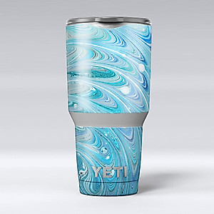 Design Skinz Mixed Blue Oil - Skin Decal Vinyl Wrap Kit Compatible with The Yeti Rambler Cooler Tumbler Cups