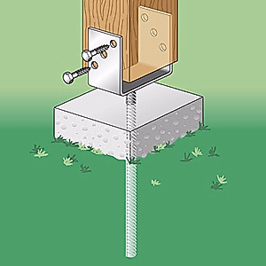 Gah-Alberts 214104 U-Shaped Post Holder with Concrete Base Made from Ribbed Steel Hot-Dip Galvanised Width 91 mm