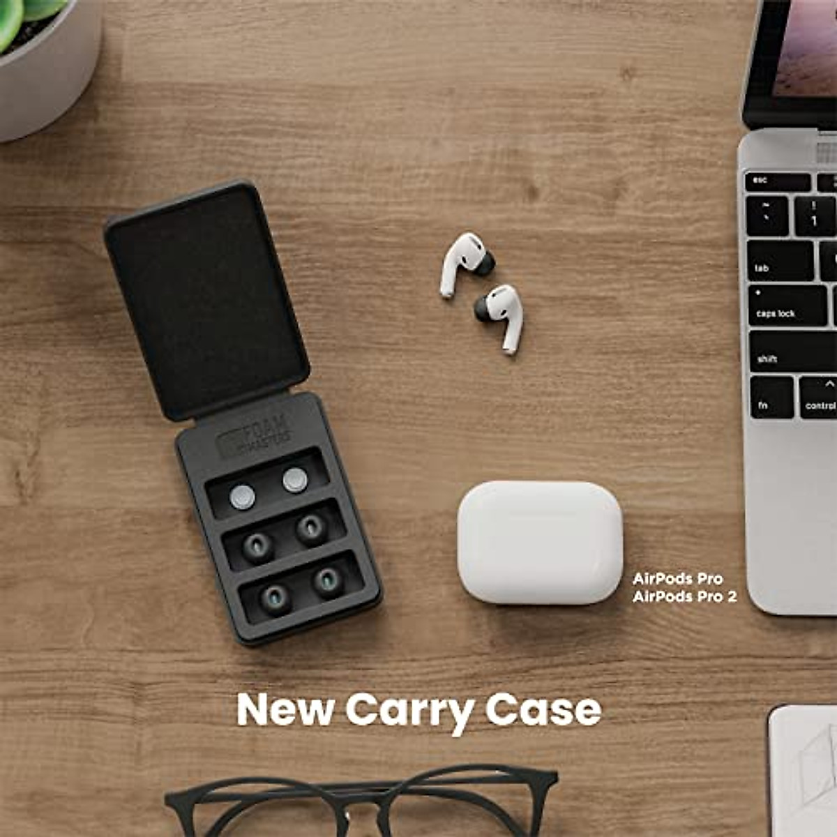 Foam Masters Memory Foam Ear Tips for AirPods Pro 1st & 2nd Gen | 3 Pairs | New Version 4.0 - Black Magic | Comfortable | Secure | Better Noise Cancellation | Replacement Buds (Assorted S/M/L, Black)