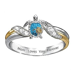 Sterling Silver Turtle Ring Starfish Blue Opal Rings Adjustable Band Sea Turtle Jewelry Cute Rings for Women