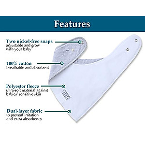 YMCF Baby Bandana Drool Bibs - 5 Pack 100% Cotton Absorbent Baby Bibs (Plaid)