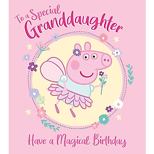 Danilo Promotions LTD Granddaughter Birthday Card, Birthday Card for Granddaughter, Peppa Pig Birthday Card for Granddaughter, Birthday Card for Her Peppa Pig