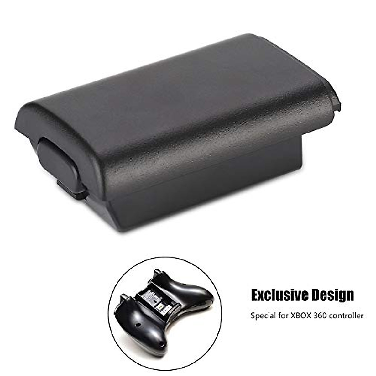 Battery Cover, Shell Case Cover Kit Anti-Abrasion Oil Injection Process Easy to Install for Game Console Controller(Black)