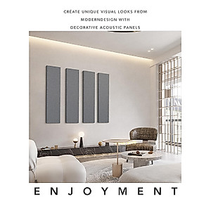 Olanglab Fabric Acoustic Panels, 2 Pack Fabric Wrapped Panel Acoustical Soundproof Wall Panels Sound Absorbing,Sound Absorbing Panels for Studio Acoustic Treatment (Dark Grey, 48x12 in)