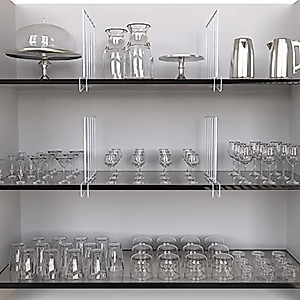 BTSD-home Shelf Dividers Steel Closet Dividers and Separator for Organization, Shelves and Storage in Cabinet and Kitchen (8 Pack)