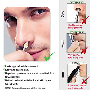 Nose and Ear Hair Waxing Kit - Hair Removal Set for Men and Women with 50g Wax Beads, 20 Applicators, 10 Paper Cups, and 10 Mustache Guards