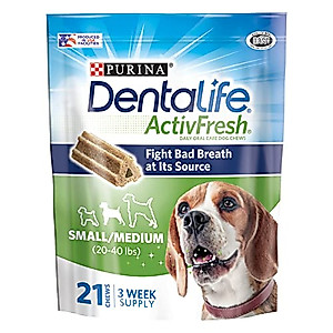 Purina DentaLife Dental Care Small/Medium Dog Chews, ActivFresh Daily Oral Care - 21 Treats