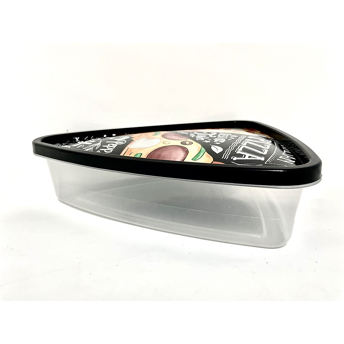 Pizza Slice Container Storage with Lids. Tray, Holder and Saver. Plastic Packs to go. The Best Idea to Serve Pizza to Your Kids. (6)