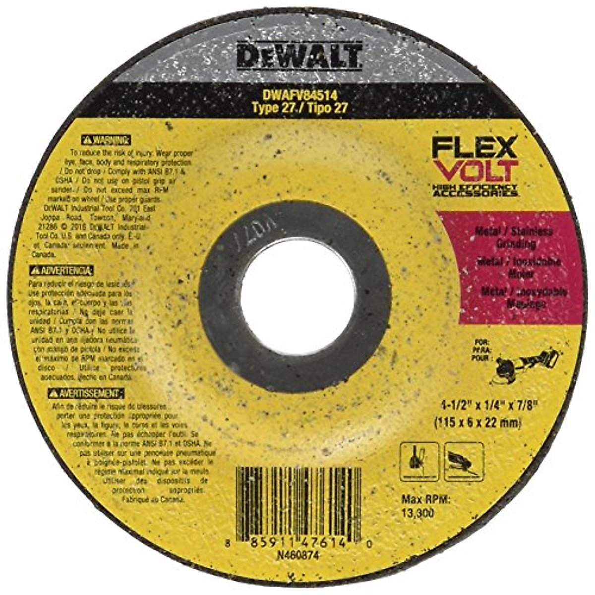 DEWALT FLEXVOLT 60V MAX* Angle Grinder with Kickback Brake, Tool Only (DCG414B)