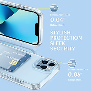 Petocase for iPhone 13 Pro Max Wallet Case 6.7in,Card Holder Slot Ultra Bling Slim Clear Flexible TPU Gel Rubber Soft Silicone Protective Phone Case for Apple iPhone 13 Pro Max Crystal Clear