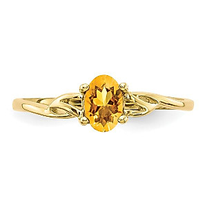 IceCarats 10K Yellow Gold Orange Citrine Ring Gemstone Band November Birthstone Jewelry Size 7.00