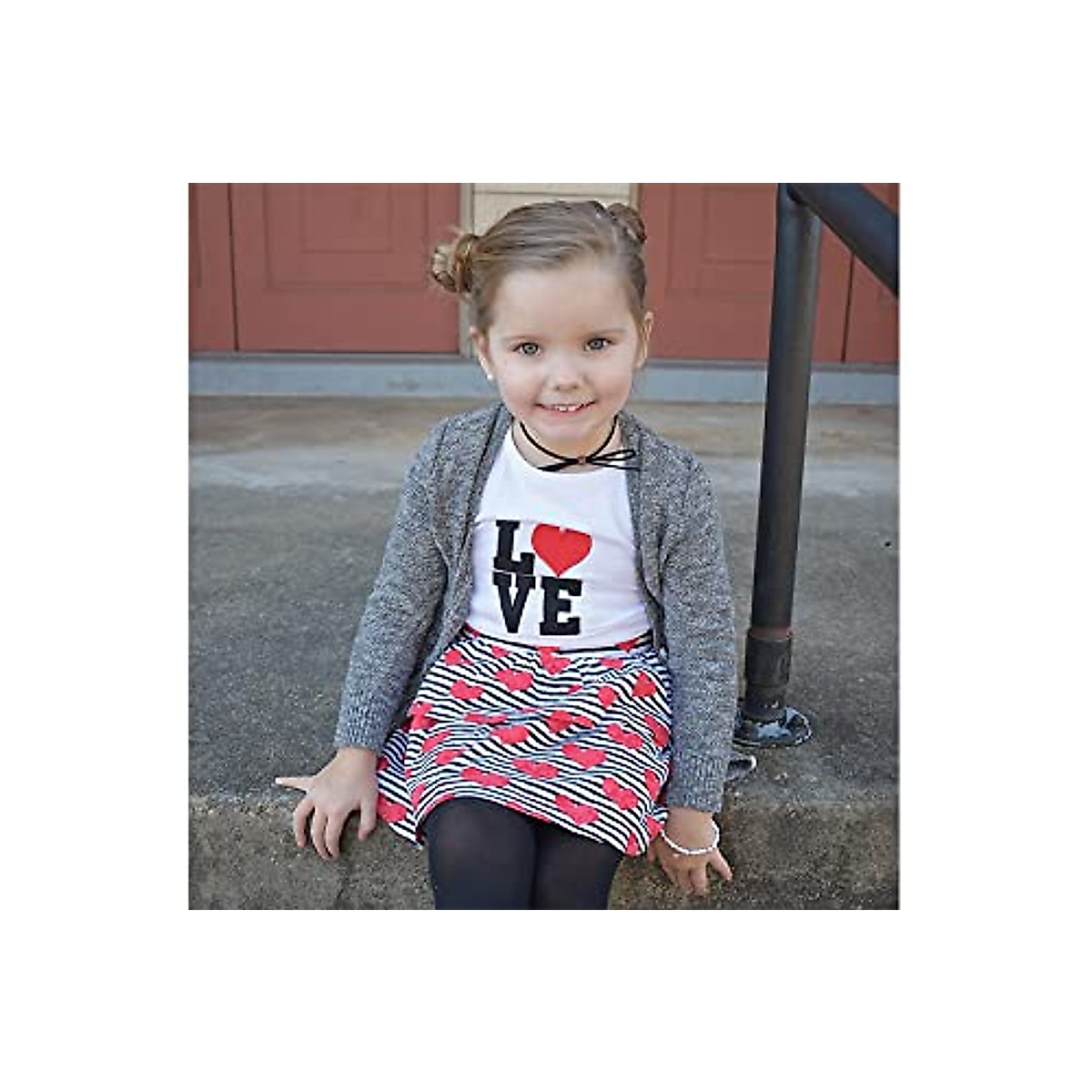 Unique Baby Girls LOVE Embroidery Valentine's Day Outfit (10)