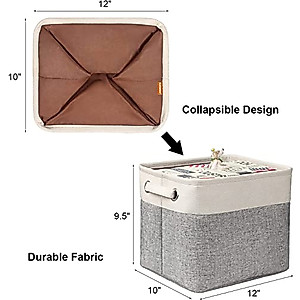 Kntiwiwo Foldable Storage Bin Collapsible Basket Cube Storage Organizer Bins with Dual Carry Handles for Home Closet Nursery Drawers Organizer, Set of 3