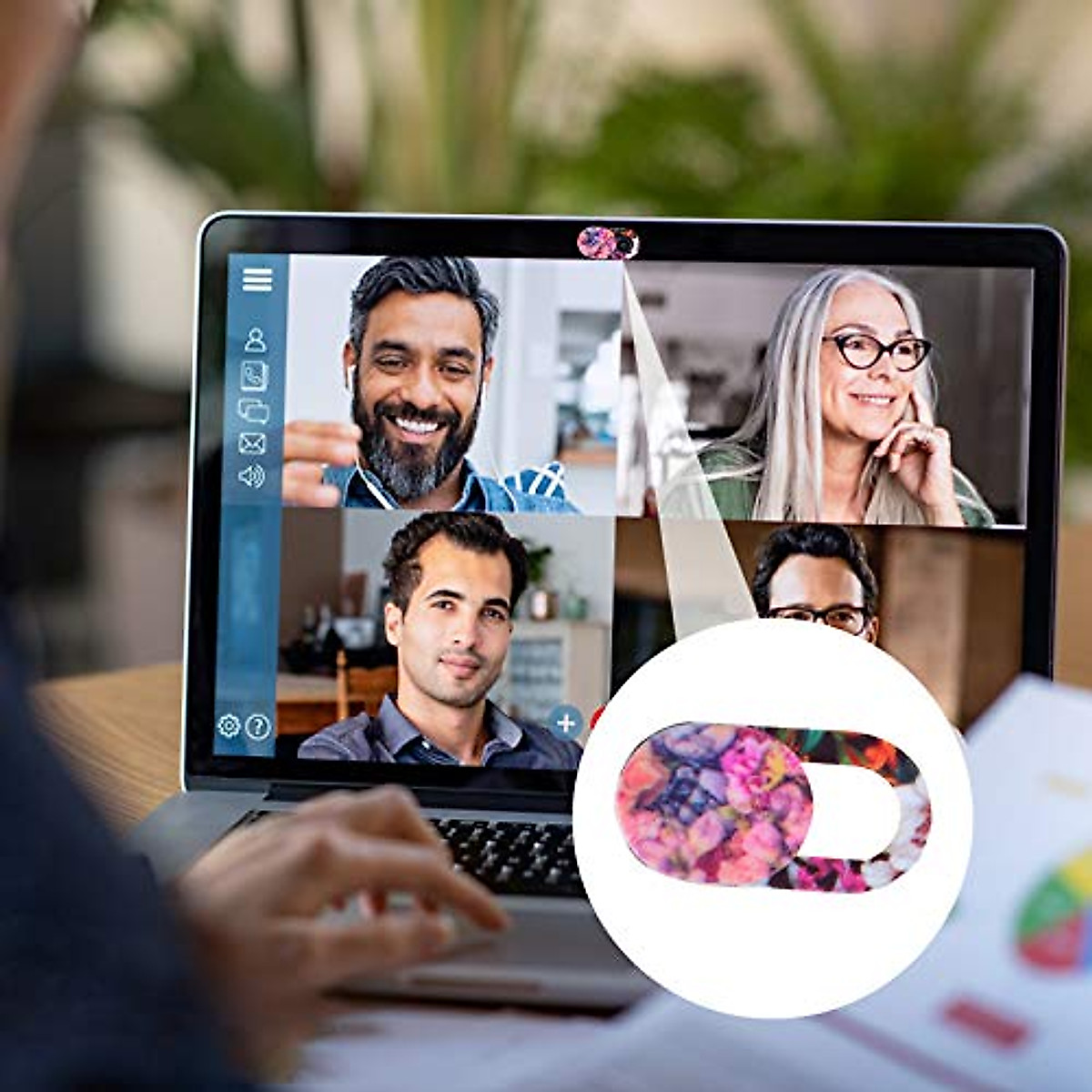 SOLUSTRE Computer Tablet 12pcs Computer Pattern for Thin Ultra Slide Lens Decor Blocker Your Web Home Smartphone Flower Floral Tablets Camera Privacy Tablet Phone Shield Pad Webcam Slider Pro Tableta