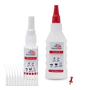 BondXtra 4 oz. Thick CA Glue for Woodworking, Premium Super Glue Kit for Wood Turning with Extra Bottles, Anti Clog Caps, Microtips, Thick Viscosity Cyanoacrylate for Plastic, DIY, Craft, Hobby, etc
