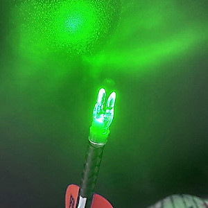 DEEPOWER Universal Fit Nock Automatically LED Lighted Nock fits G, X, and S Series Arrows with 4.2mm/.165 Inside Diameter, Including 0.204, 0.244 LED Archery Nock (Green)