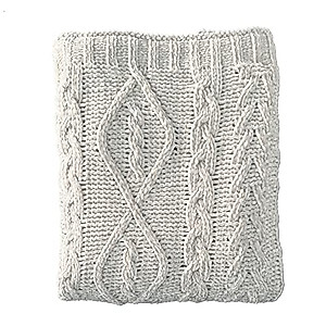 Knitted Luxury Chenille Throw Super Soft Throw Blanket for Sofa Bed All Season Decorative Couch Blanket 50x60 Cream