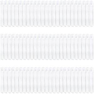 75-Pack Plastic Test Tubes with Lids - 12.5 x 98 mm Clear Plastic Vials, 7.5ml Sample Tubes for Craft, Scientific Experiment
