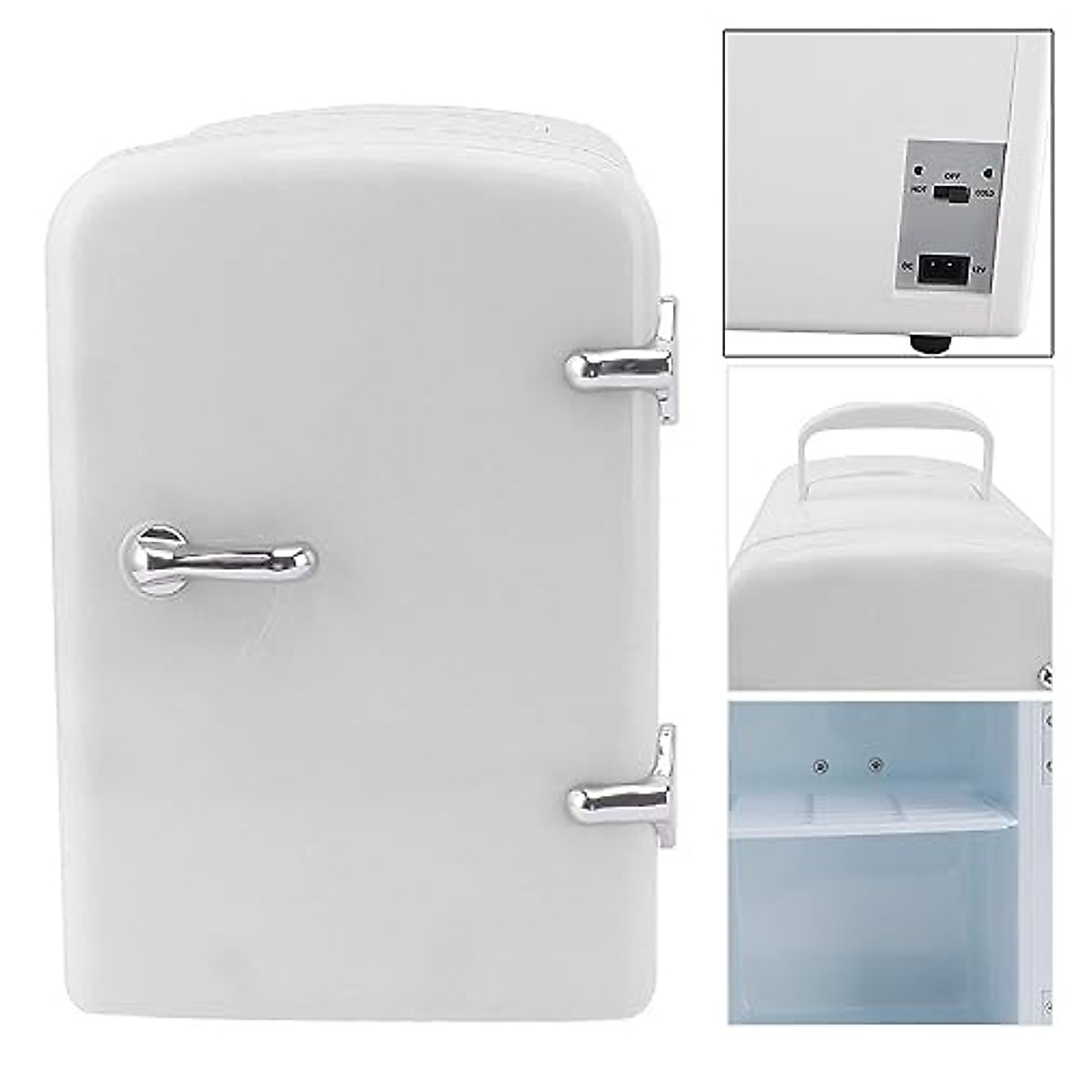 Mini Beauty Fridge, Portable Cooler Warmer Refrigerator ABS Plastic 36W AC100-240V DC12V Noiseless for Office (US Plug)